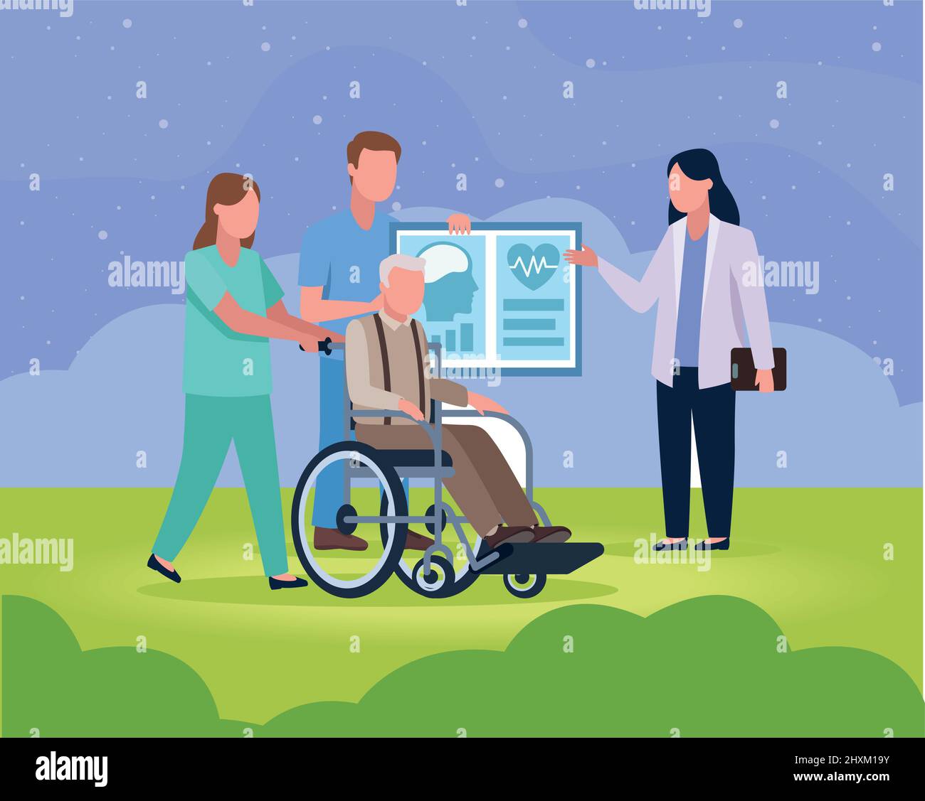 old man with geriatrics staff Stock Vector Image & Art - Alamy