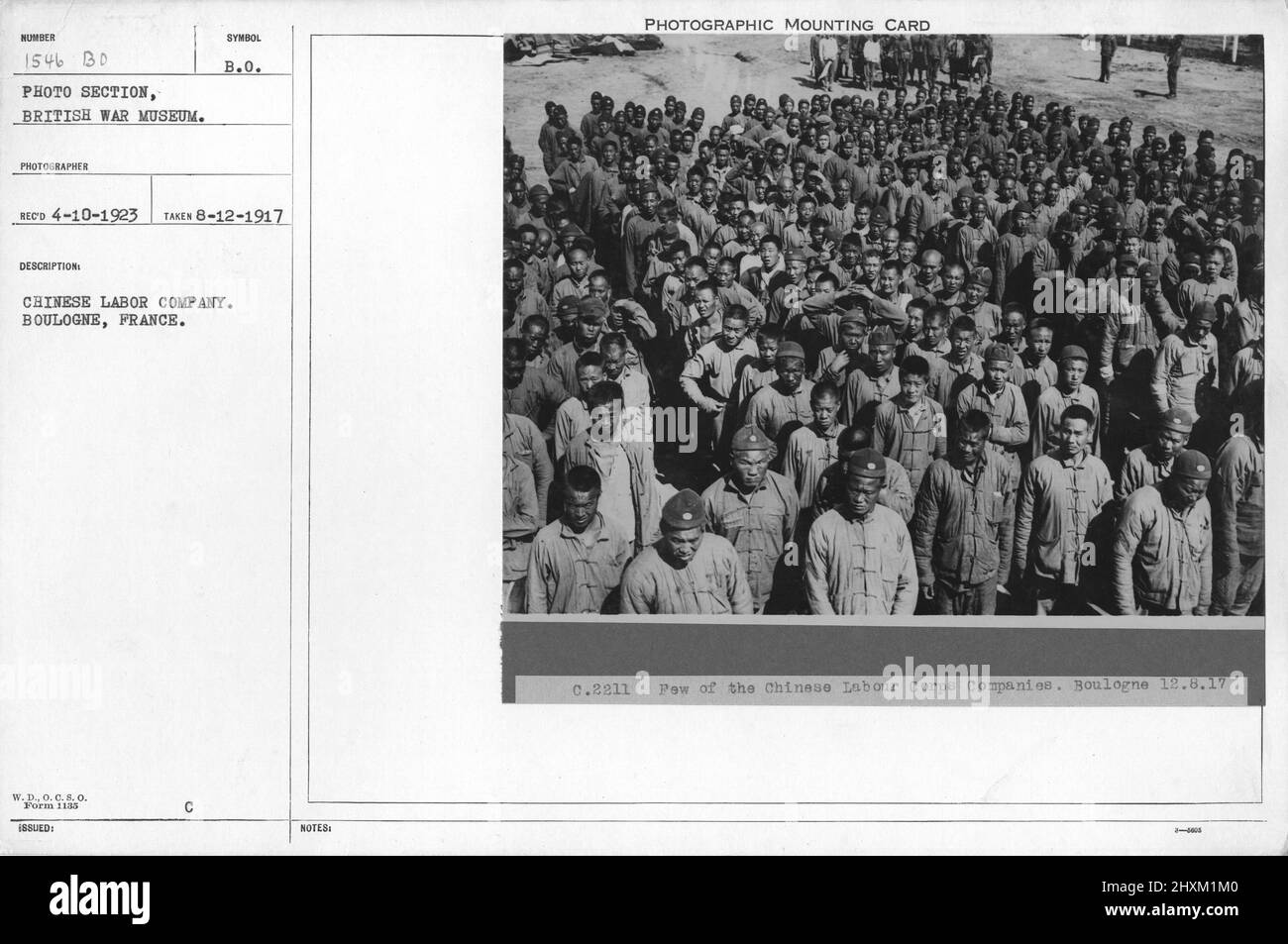 Chinese Labor Company. Boulogne, France. 8-12-1917. Collection of World ...