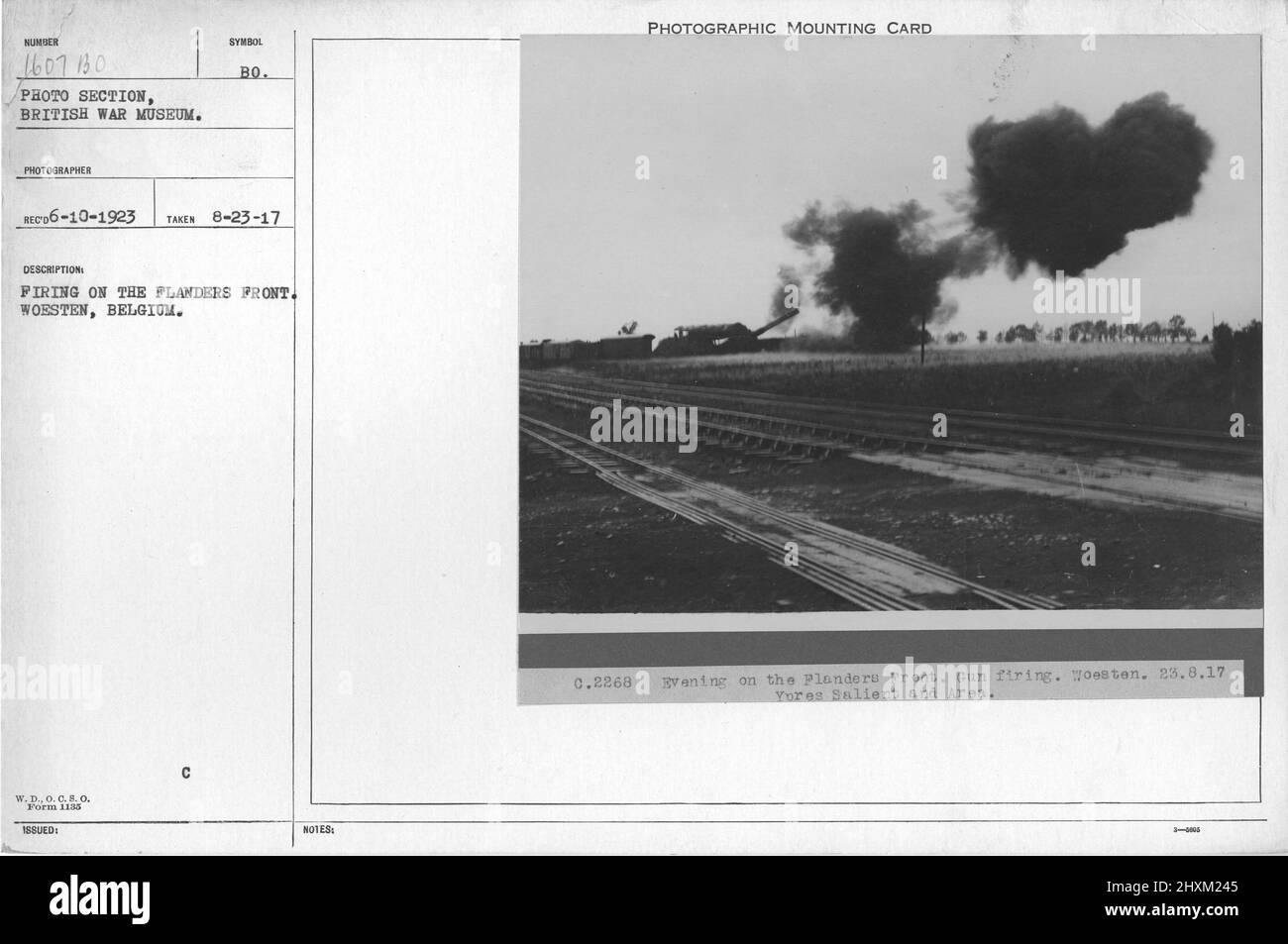 Firing on the Flanders Front. Woesten, Belgium. 8-23-1917. Collection ...