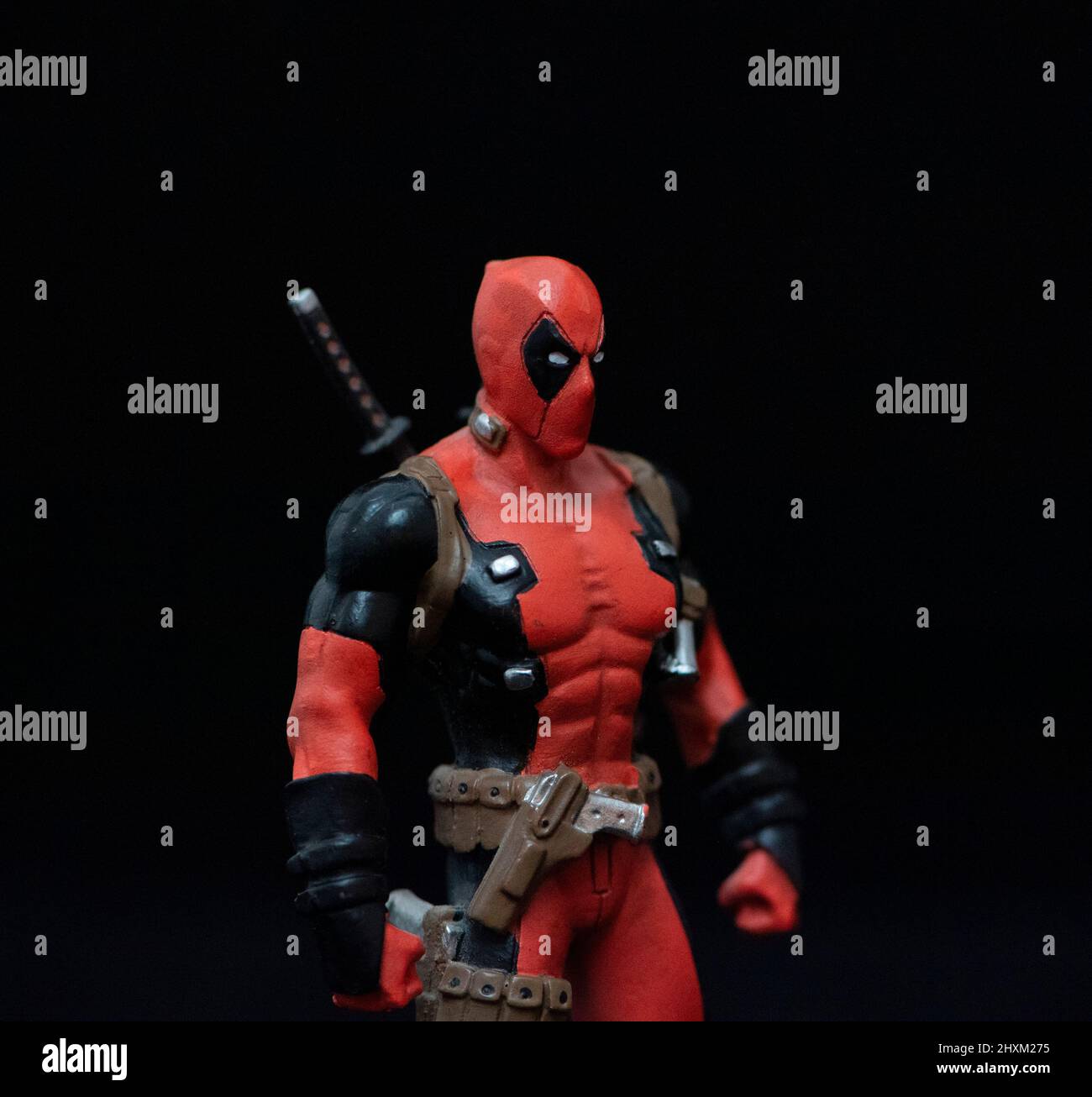 A toy model of the comic book character Deadpool Stock Photo - Alamy