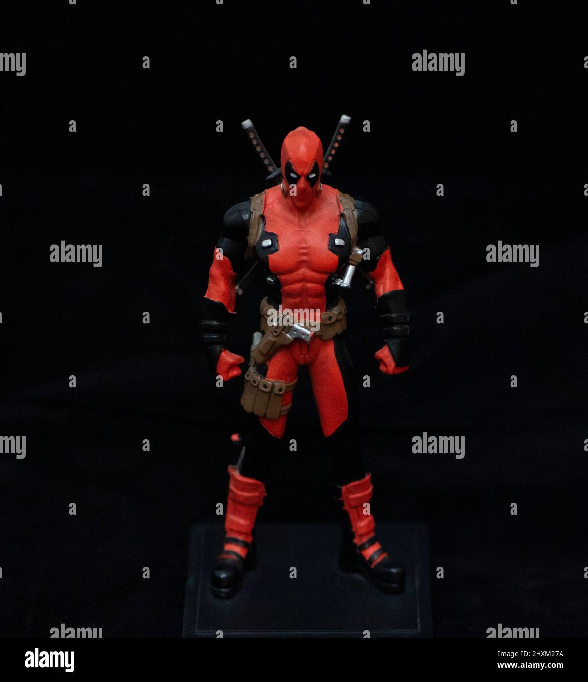 A toy model of the comic book character Deadpool Stock Photo - Alamy