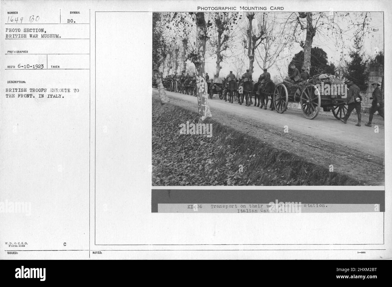 British troops enroute to the front. In Italy. Collection of World War ...