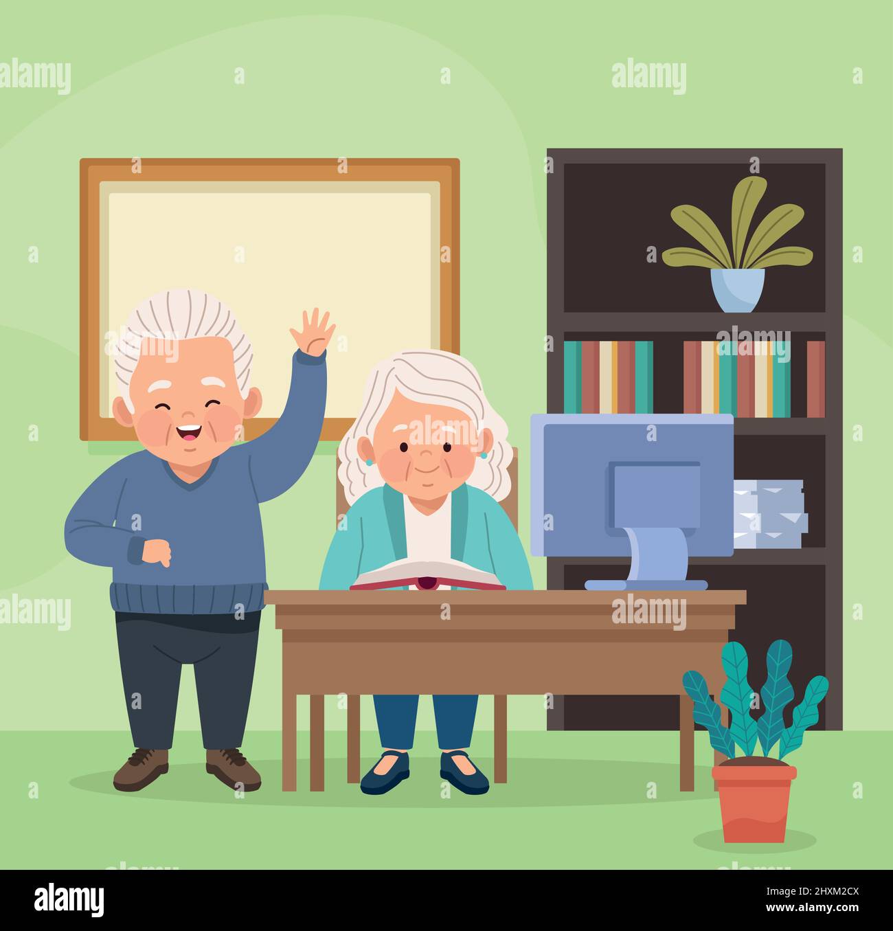 old couple continuing education Stock Vector Image & Art - Alamy