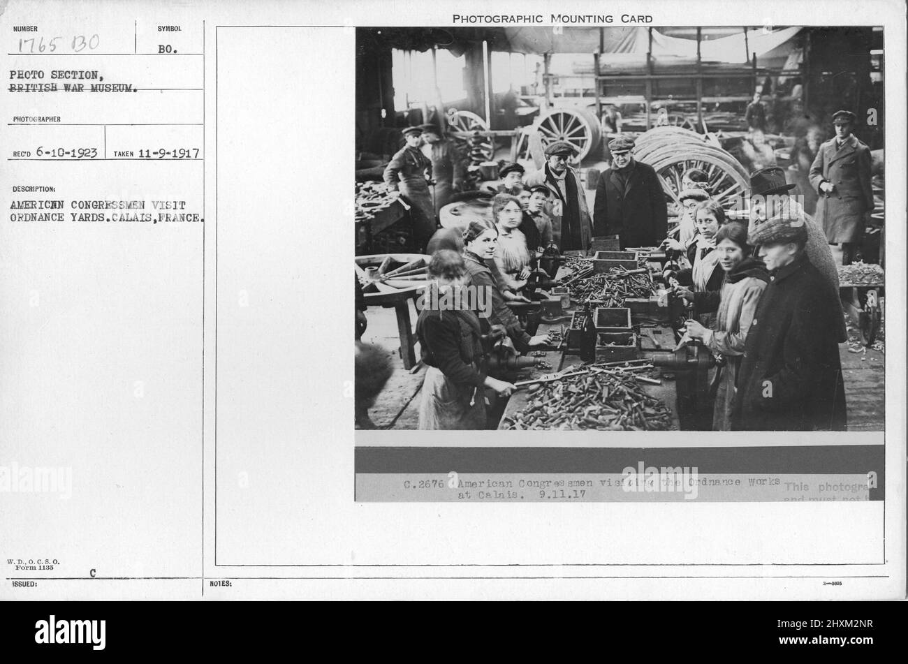 American congressmen visit ordnance yard, Calais, France. Collection of ...