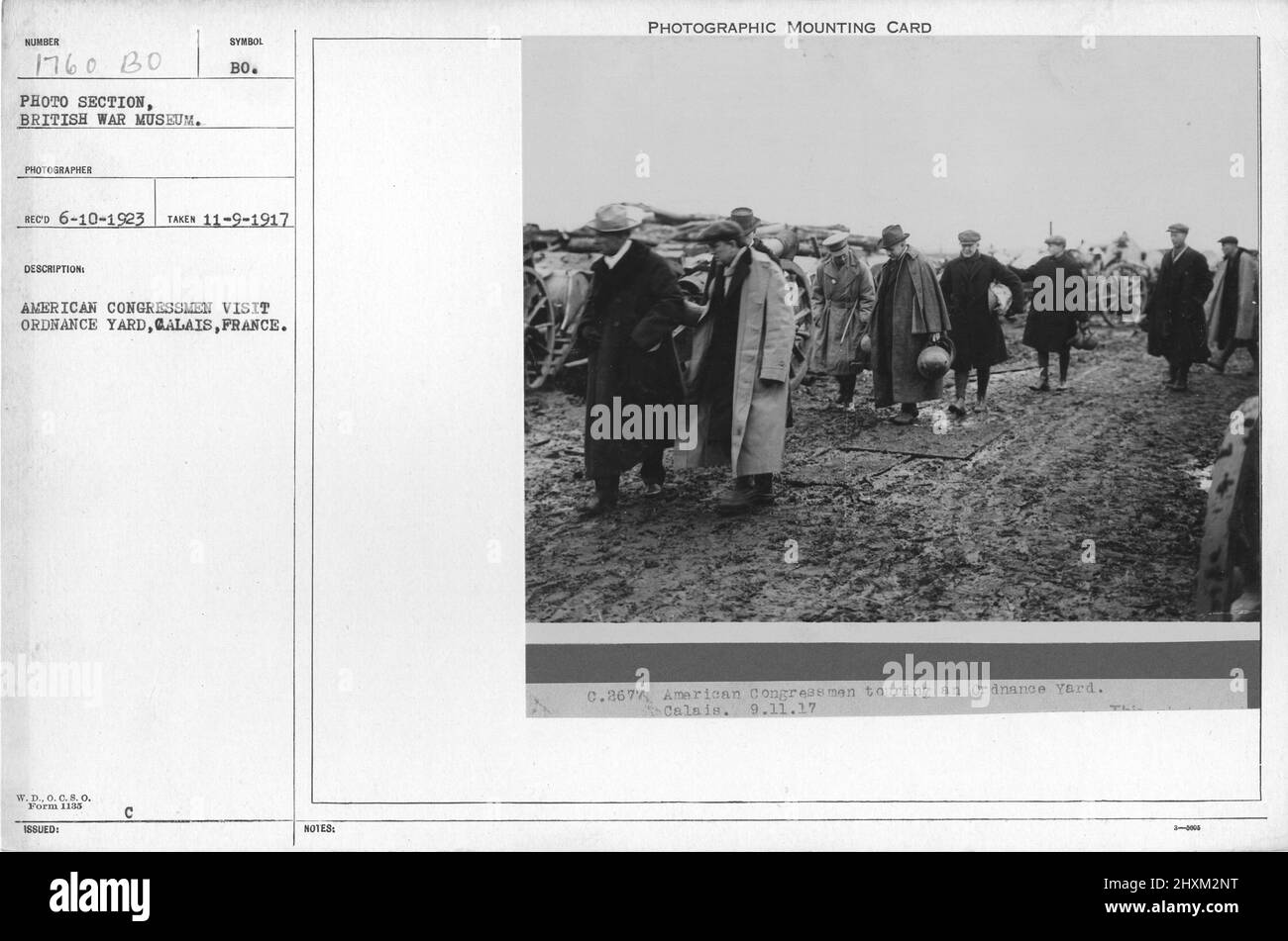 American congressmen visit ordnance yard, Calais, France. Collection of ...