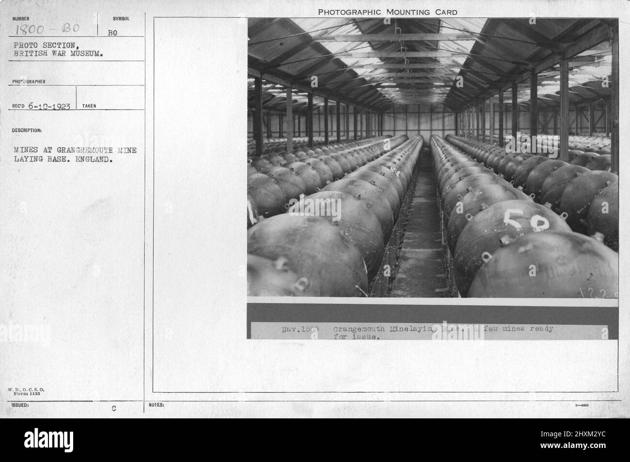 Mines at Grangremouth mine laying base. England. Collection of World ...