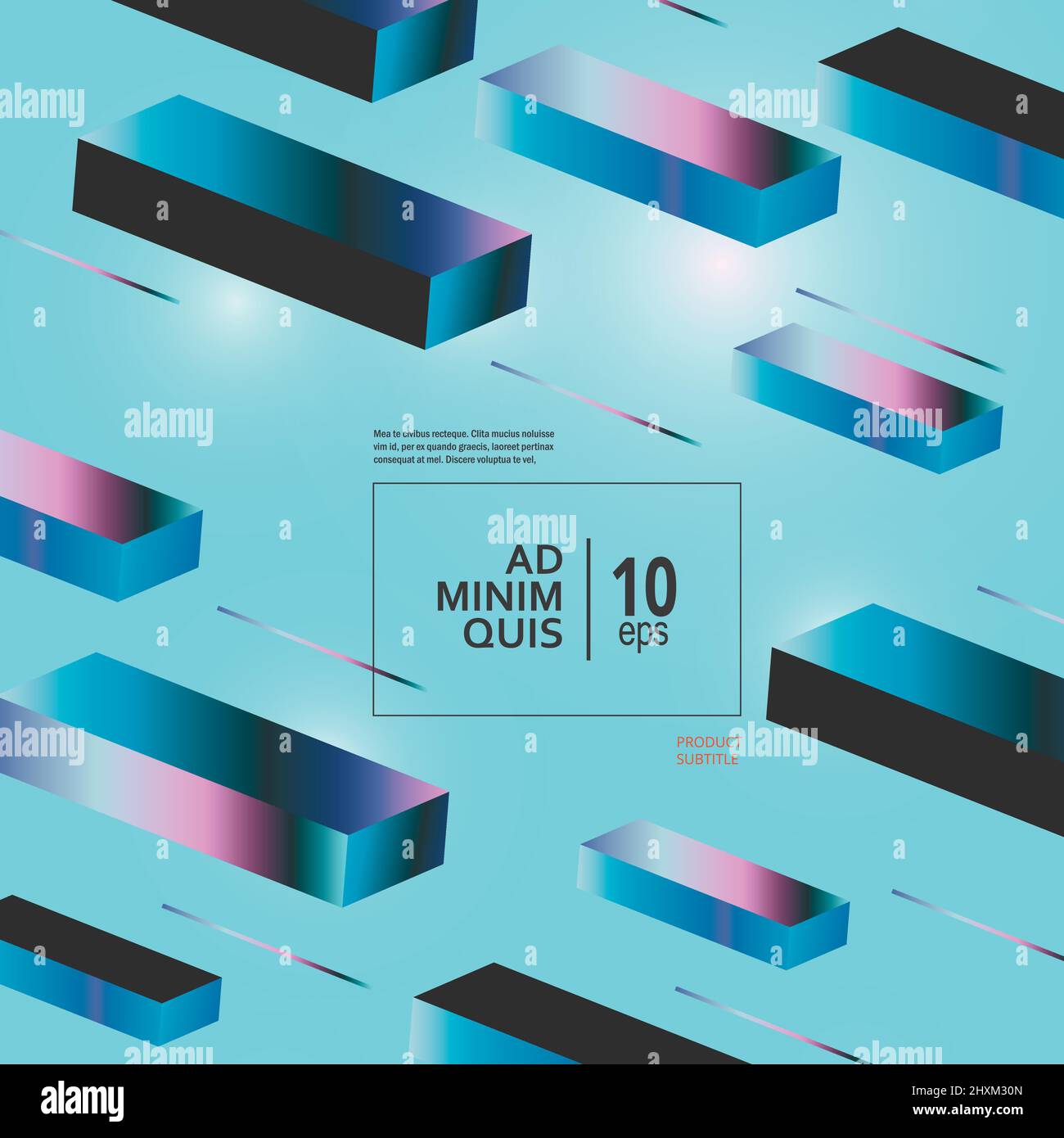 Modern isometric structure with parallelepipeds. Vector graphics ...