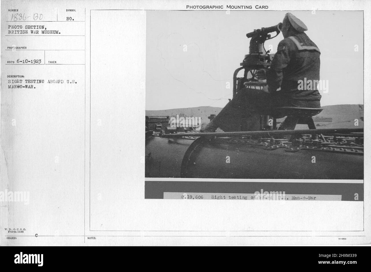 Sight testing aboard U.S Man-O-War. Collection of World War I ...