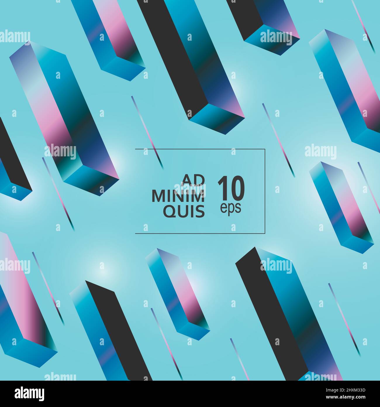 Modern isometric structure with parallelepipeds. Vector graphics ...