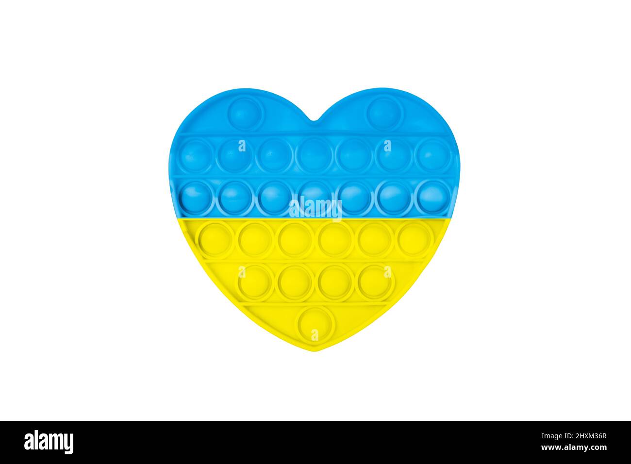 Yellow and blue Pop It Antistress game. Pop Fidget Sensory Toy for ...