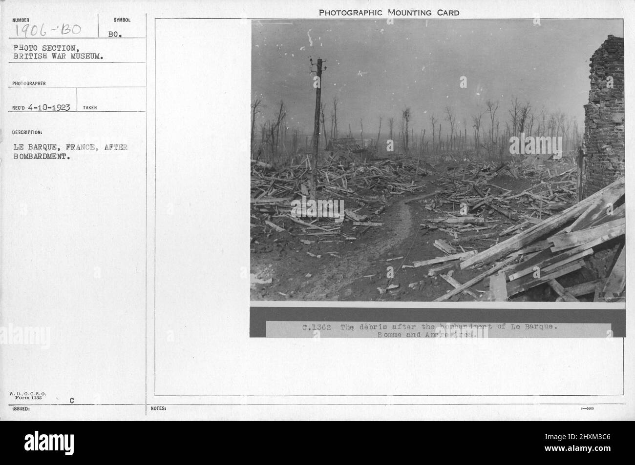 Le Barque, France, after bombardment. Collection of World War I ...