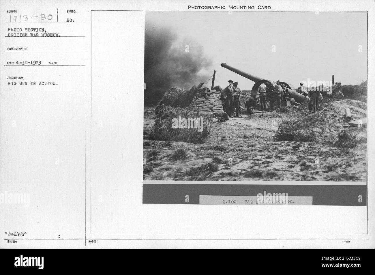Big gun in action. Collection of World War I Photographs, 1914-1918 ...