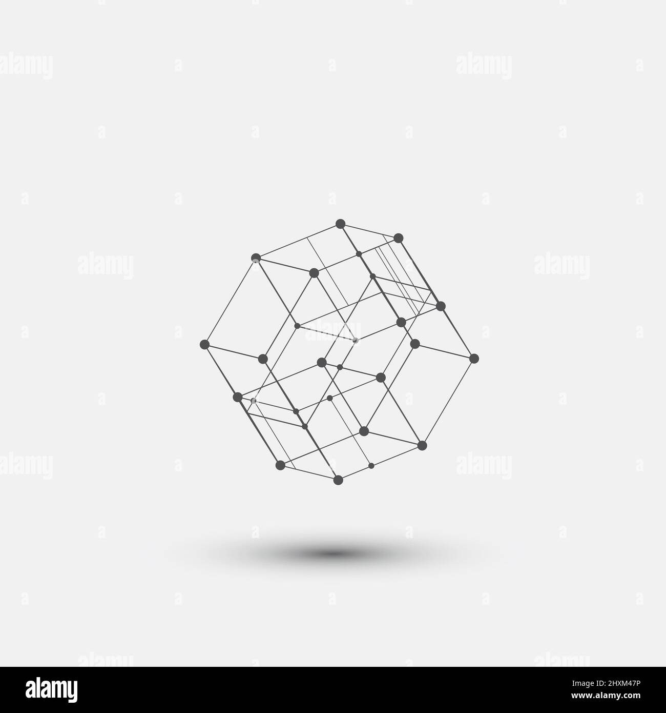 Digital geometric abstraction with lines and points. Vector abstract ...