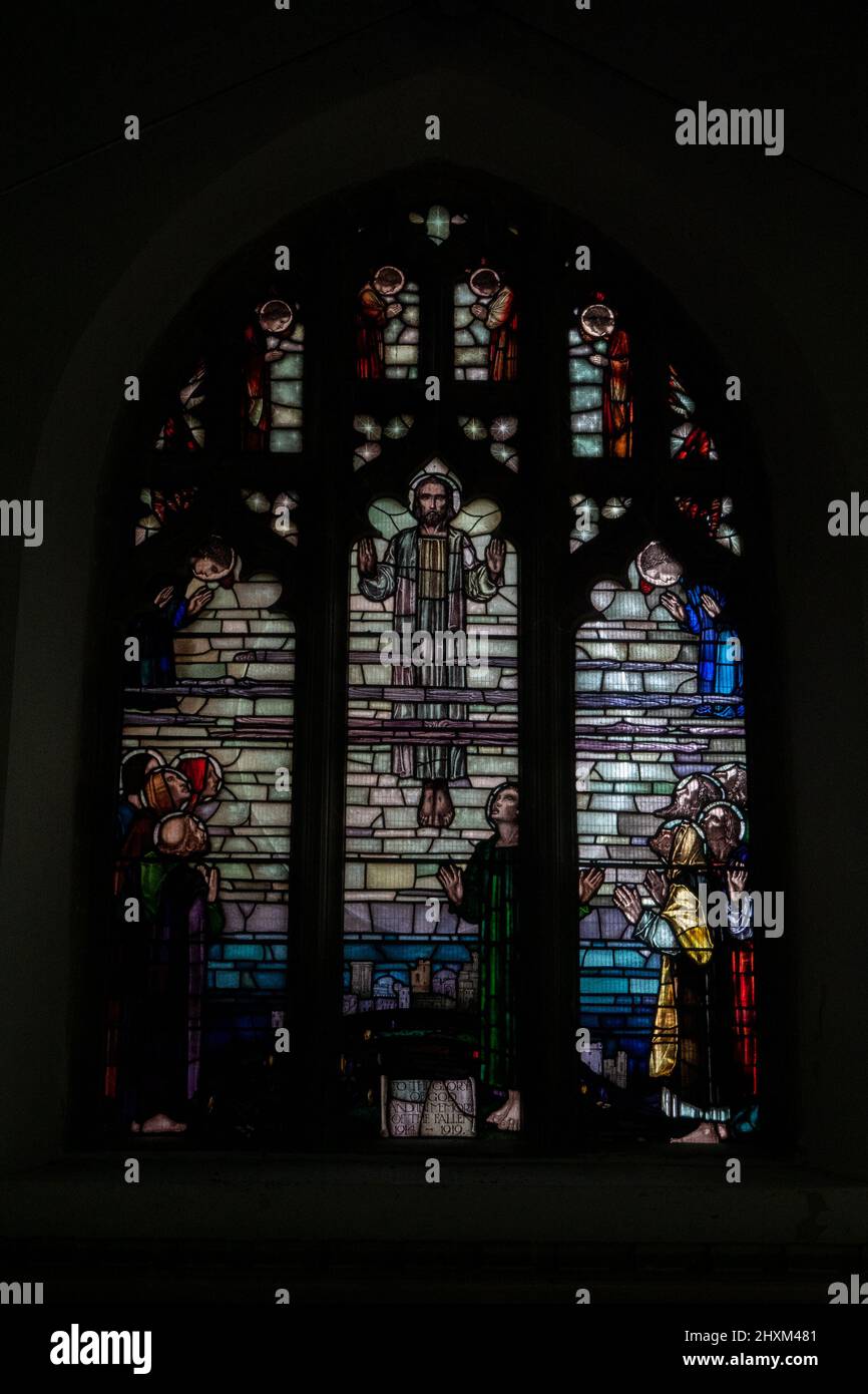 Stained Glass window, Reepham Church Stock Photo - Alamy