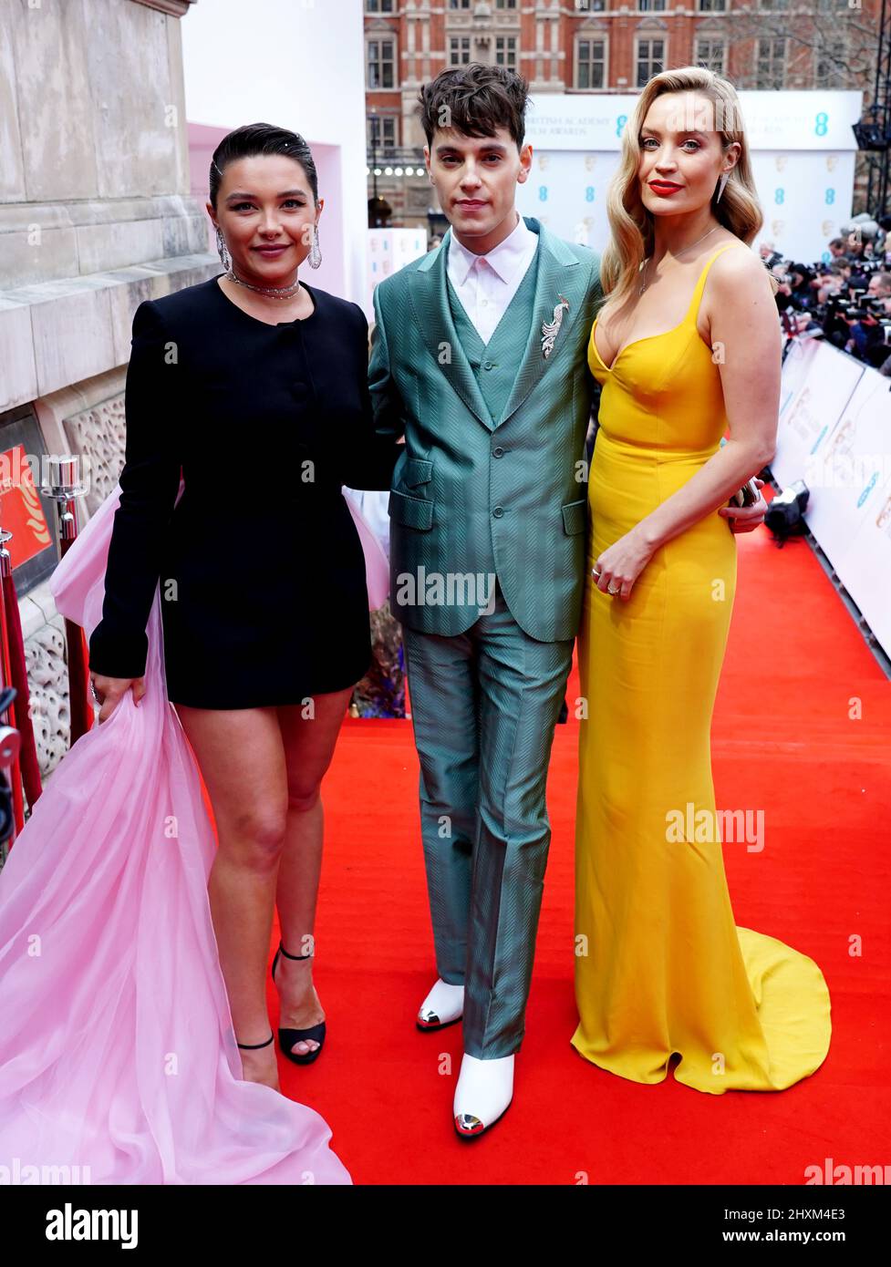 Florence Pugh, Max Harwood and Laura Whitmore attending the 75th ...