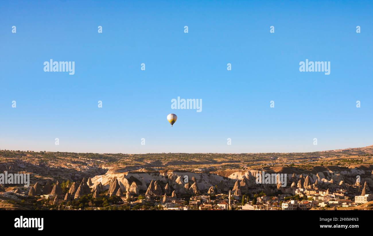 Cappadocia view. Hot air balloon on the Cappadocia sky at sunrise ...
