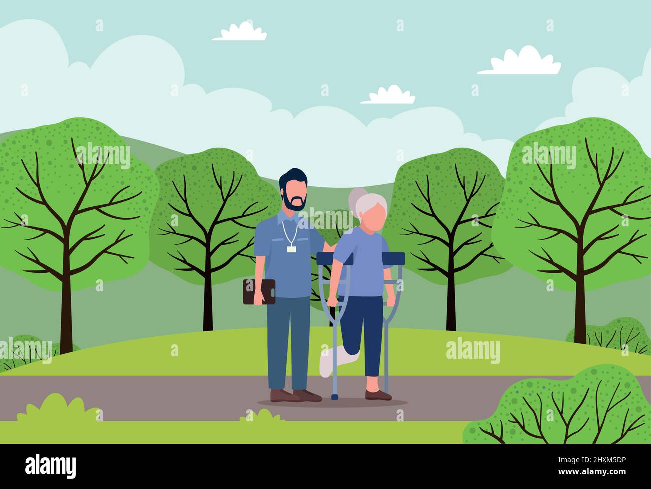 Woman caregiver healthcare worker Stock Vector Images - Alamy