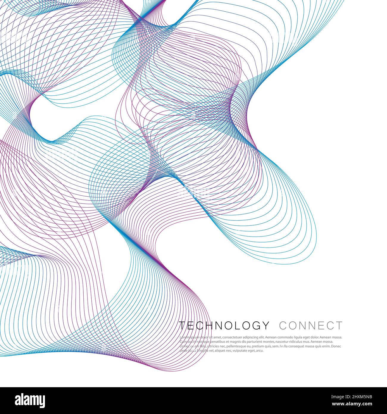 Abstract wave element for design. Vector digital line art background ...