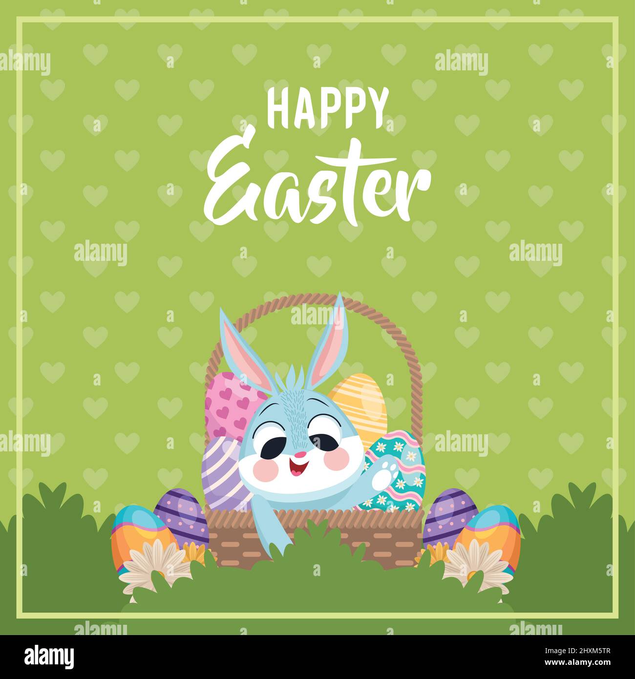 happy easter green card Stock Vector Image & Art - Alamy