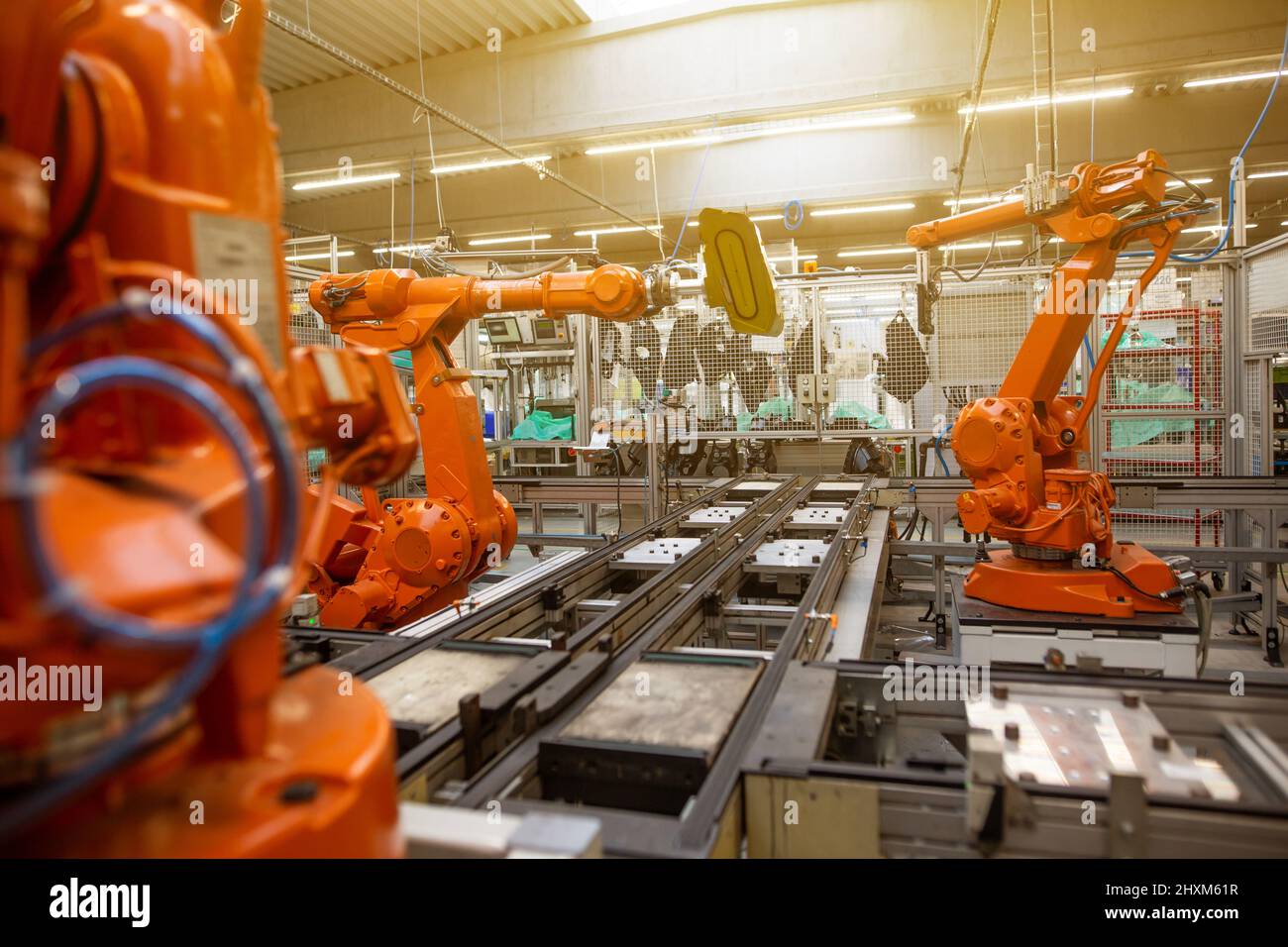 Industrial automatic robot arms in the production line, inteligent ...
