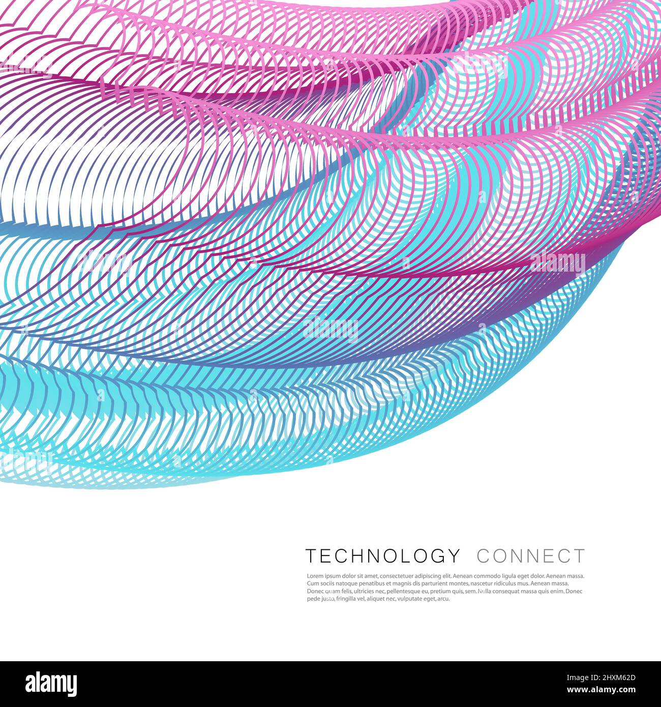 Abstract wave digital element for design and color line art background ...