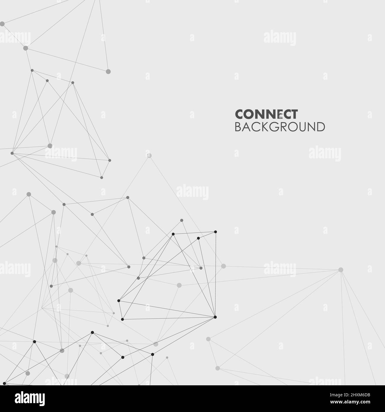 Vector Connection Structure And Polygonal Space Background With Connecting Dots And Lines Stock