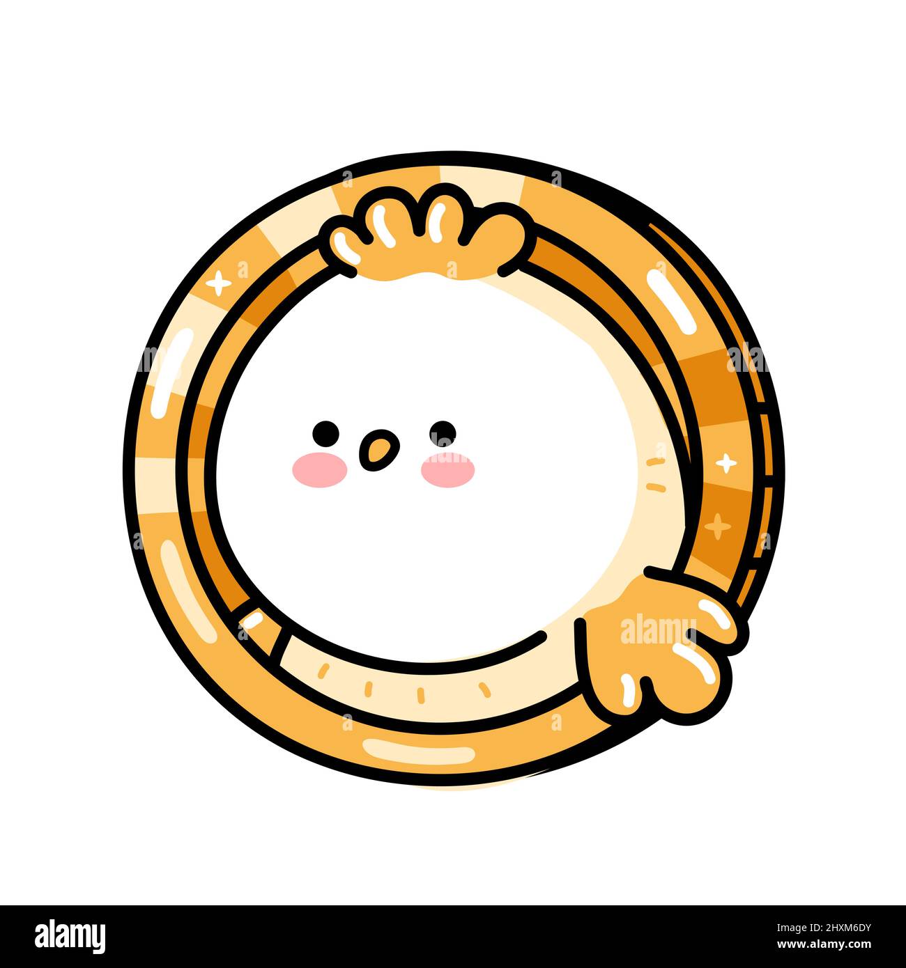 Cute funny chicken bird character. Vector hand drawn cartoon kawaii ...