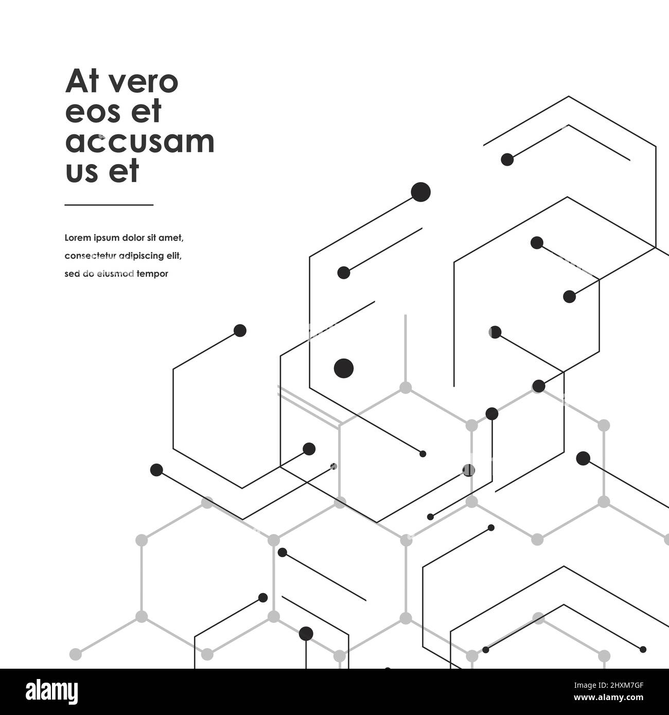 Science network pattern with connecting lines and dots on simple white background Stock Vector ...