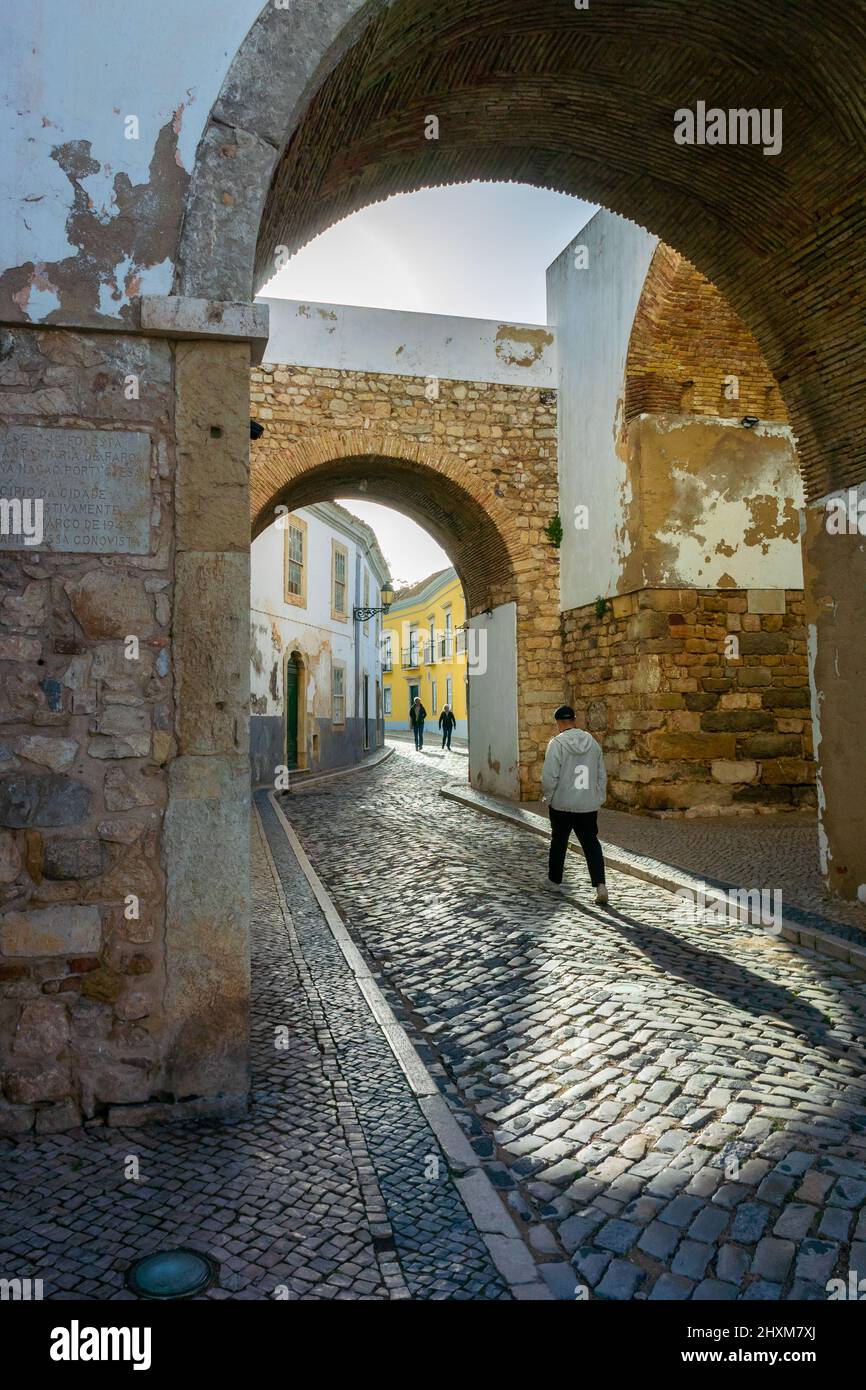 Faro, Portugal, Tourists Visiting Street Scenes, Old Town Center ...