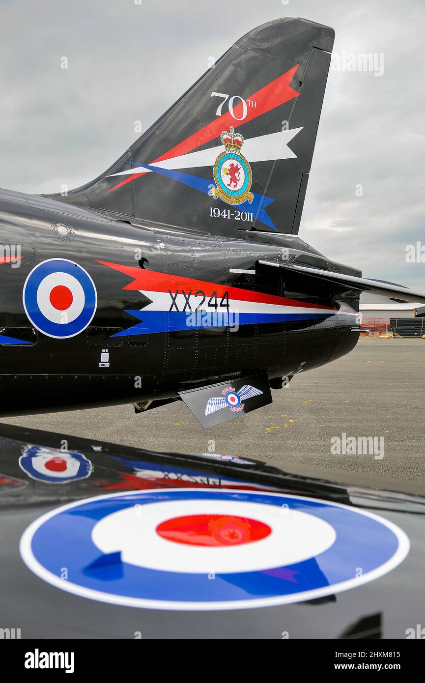 RAF solo display BAe Hawk jet plane of Juliette Fleming, solo display ...