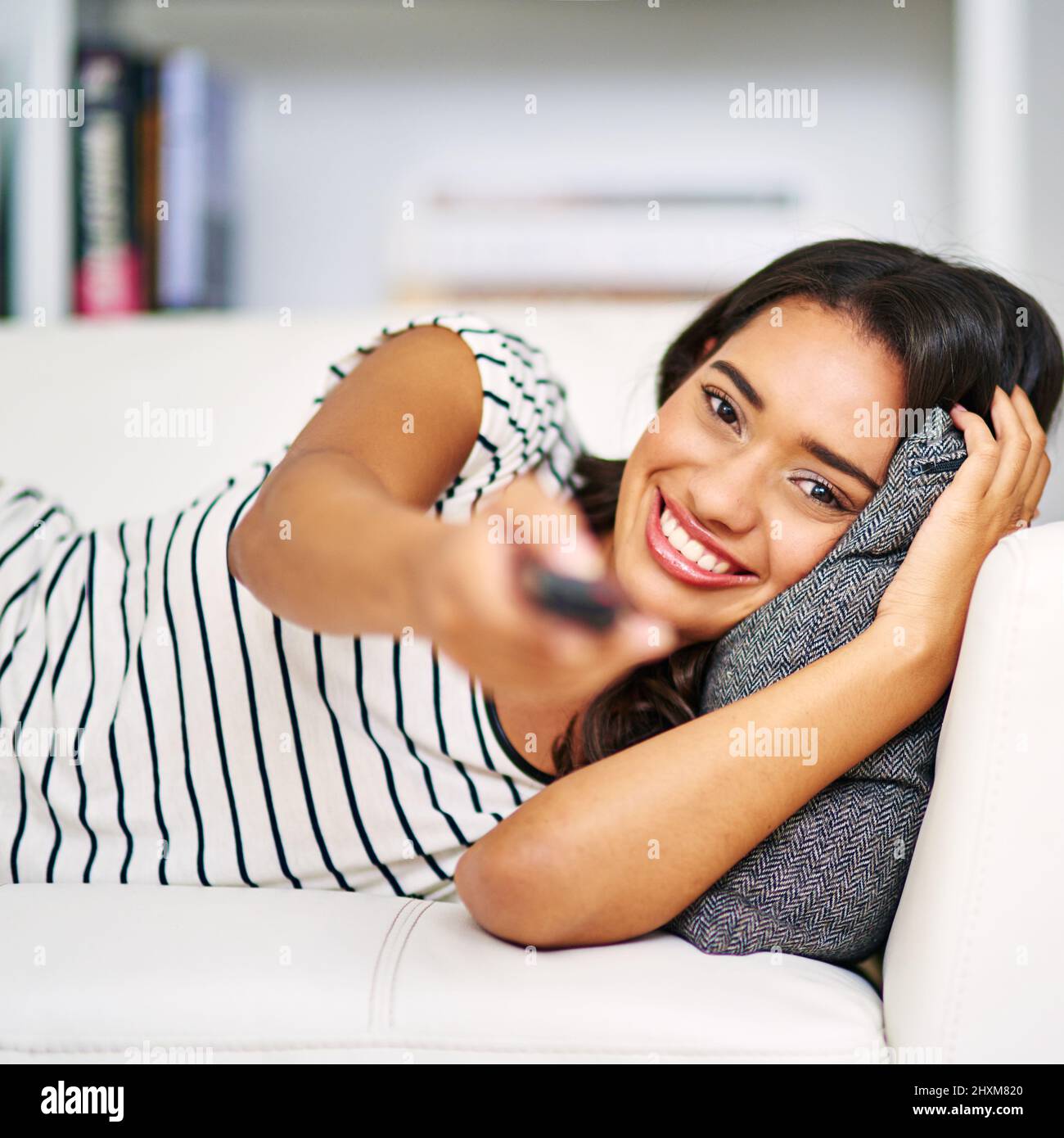 Watching tv at home real hi-res stock photography and images - Alamy