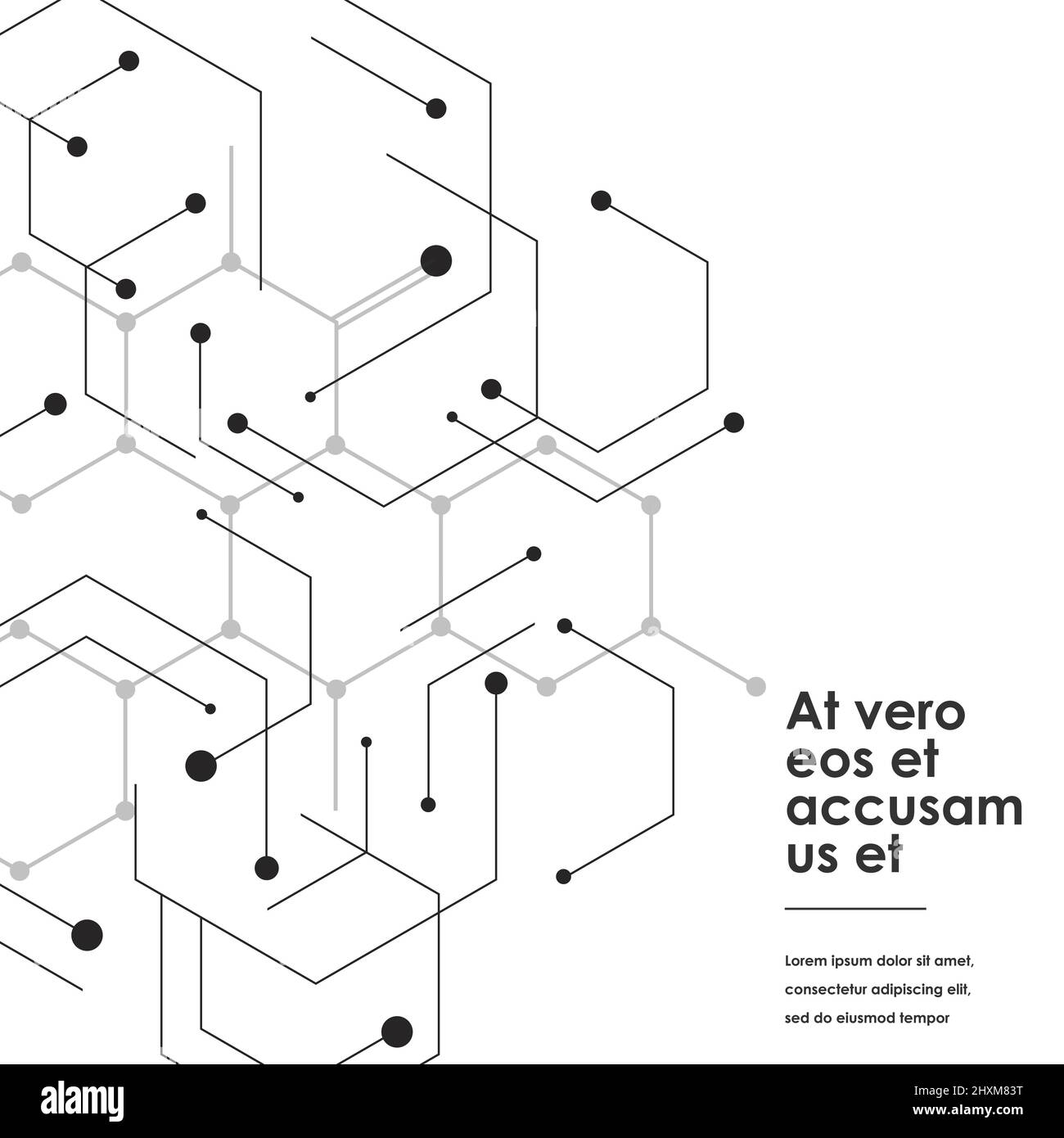 Science network pattern with connecting lines and dots on simple white background Stock Vector ...