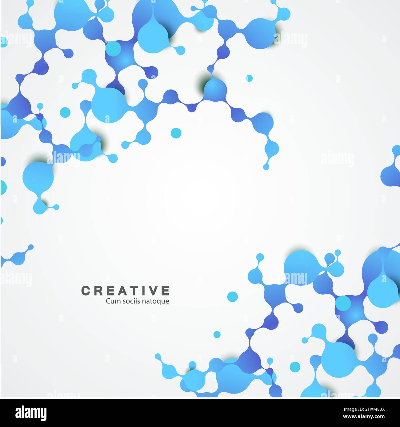 Abstract Molecules Structure With Connect Spherical Particles Vector