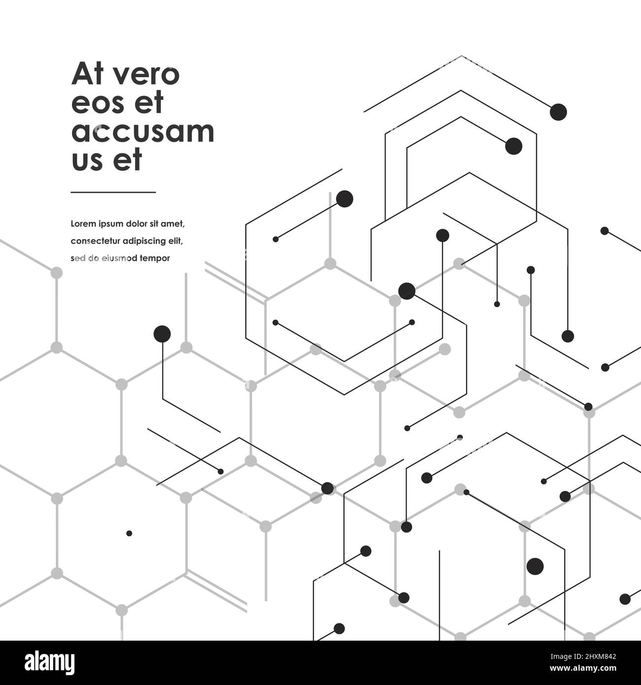 Science network pattern with connecting lines and dots on simple white background Stock Vector ...