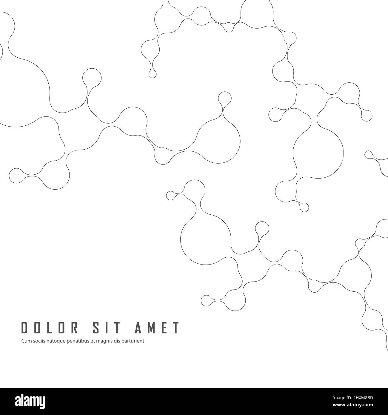 Network abstract connection molecules on white background. Contour ...