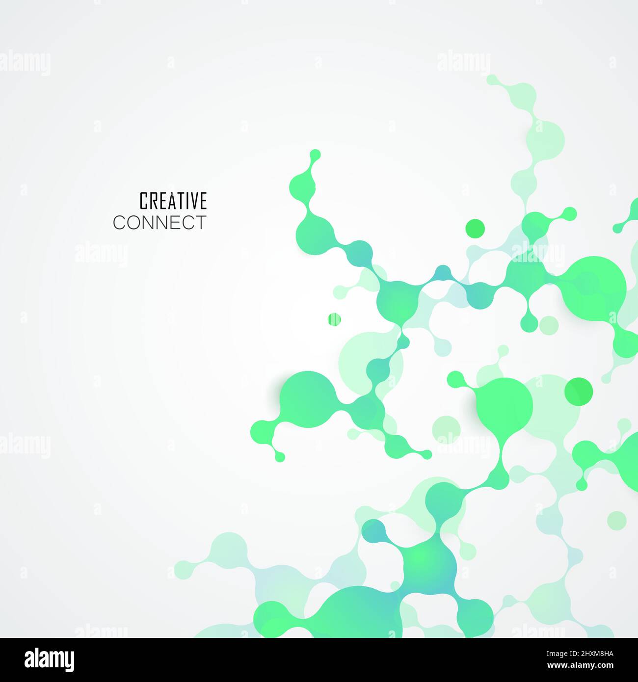 Science connection structure with molecules on simple modern white ...