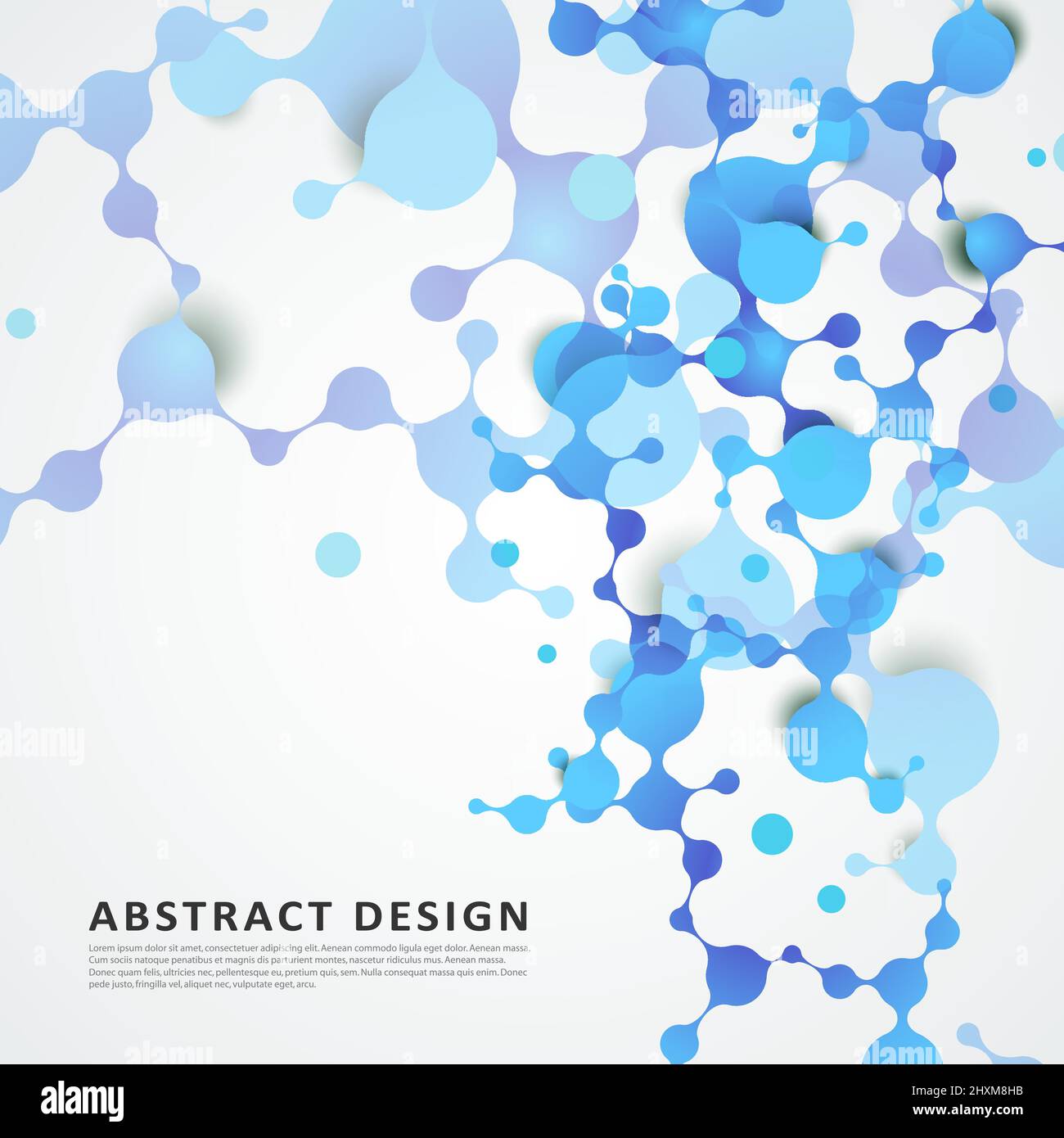 Science connection structure with molecules on simple modern white ...