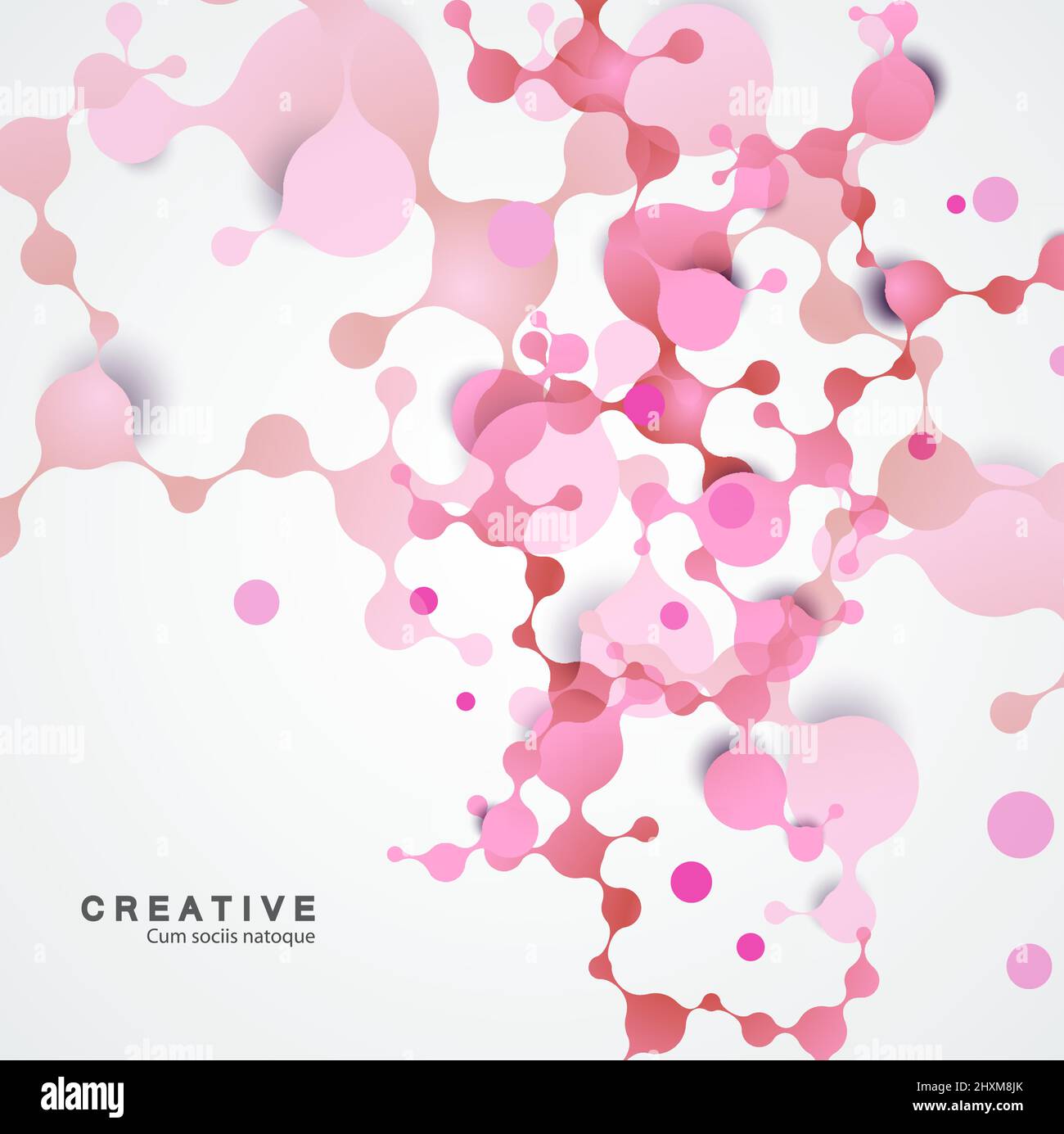 Science connection structure with molecules on simple modern white ...