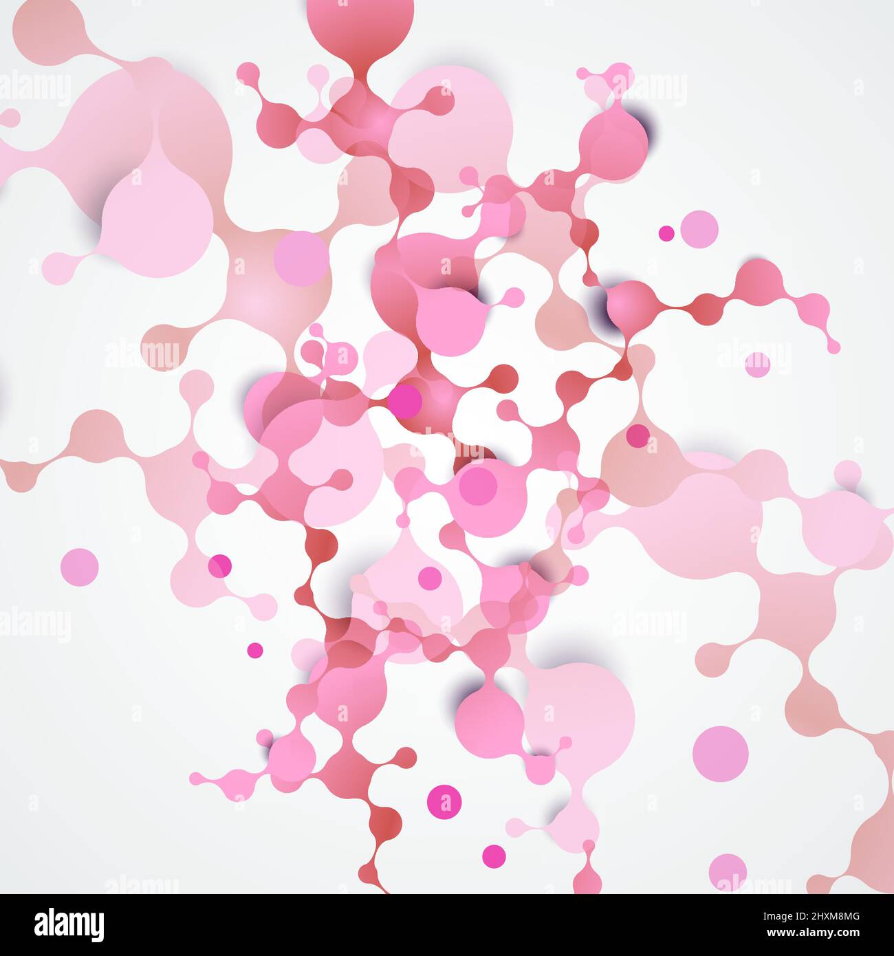 Science connection structure with molecules on simple modern white ...