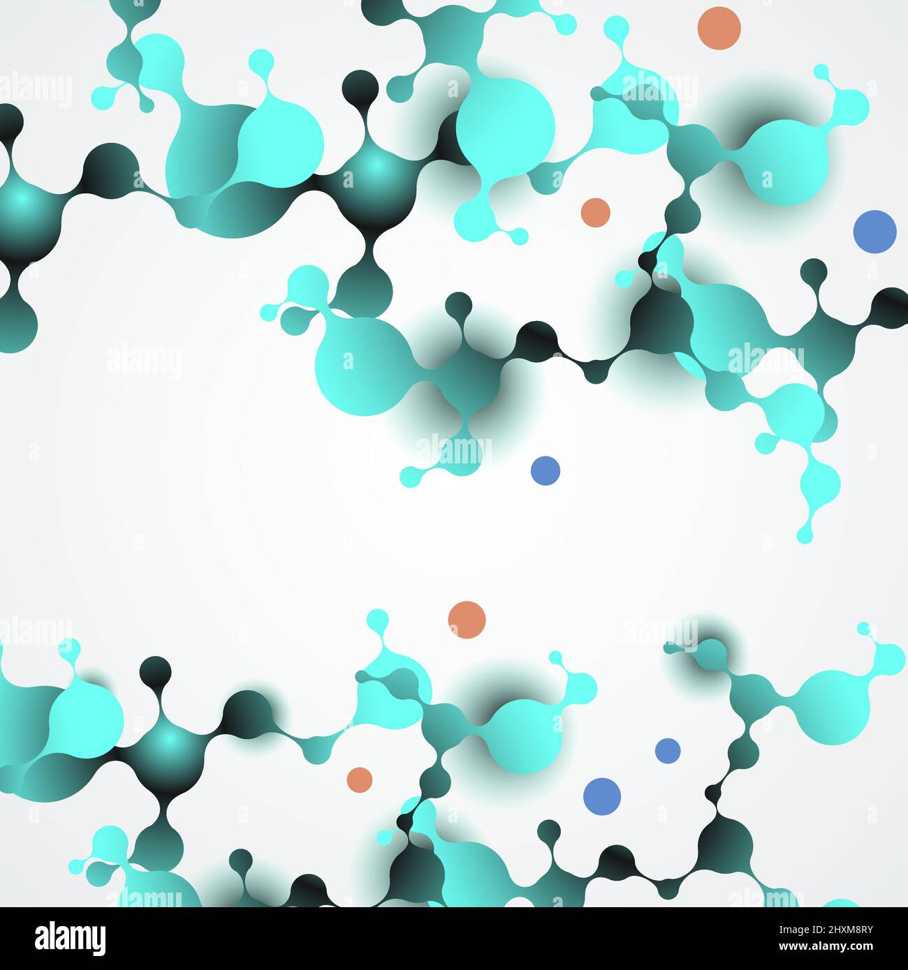 Science connection structure with molecules on simple modern white ...