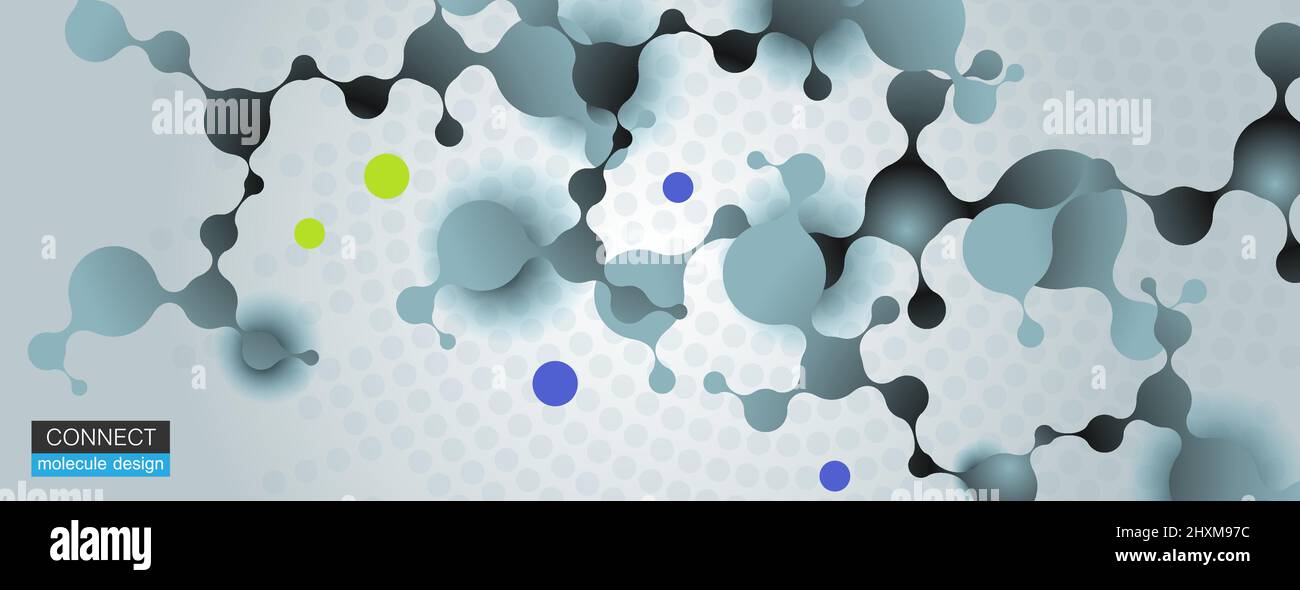 Vector technology connect lines and dots on simple banner background ...