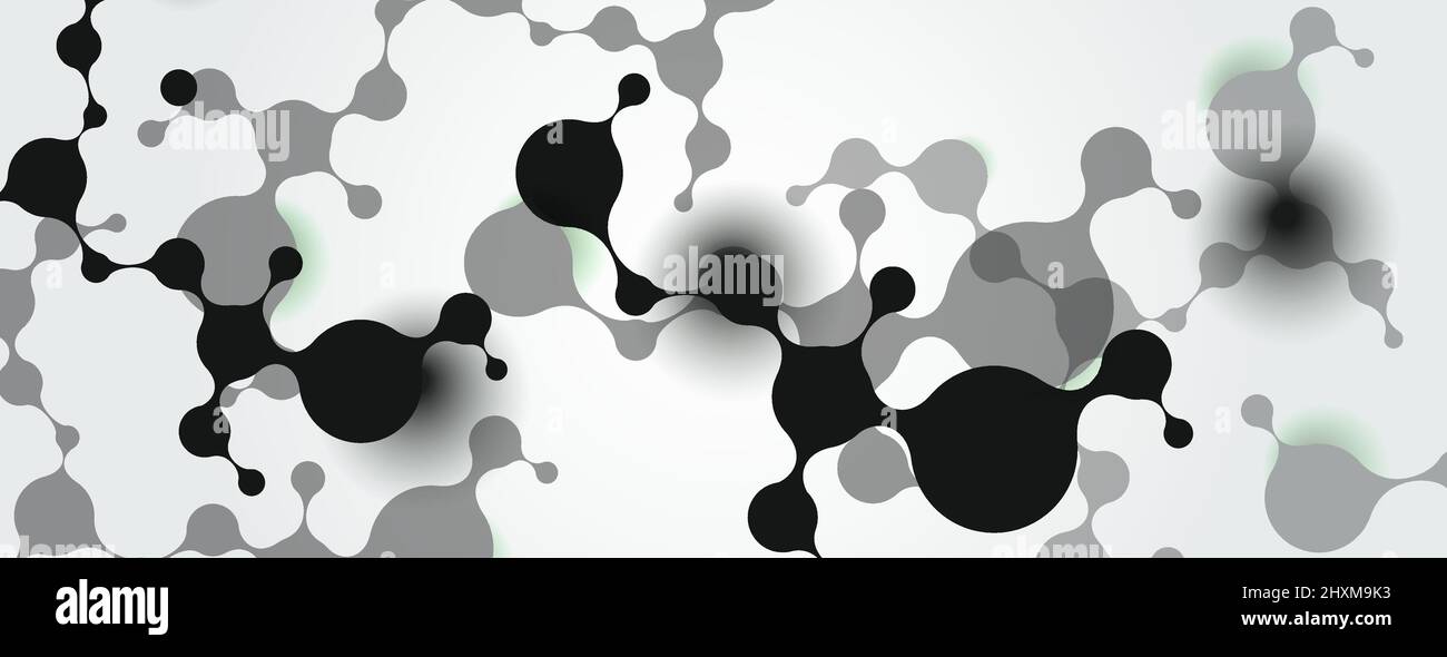 Vector illustration with molecules connection pattern on simple banner ...