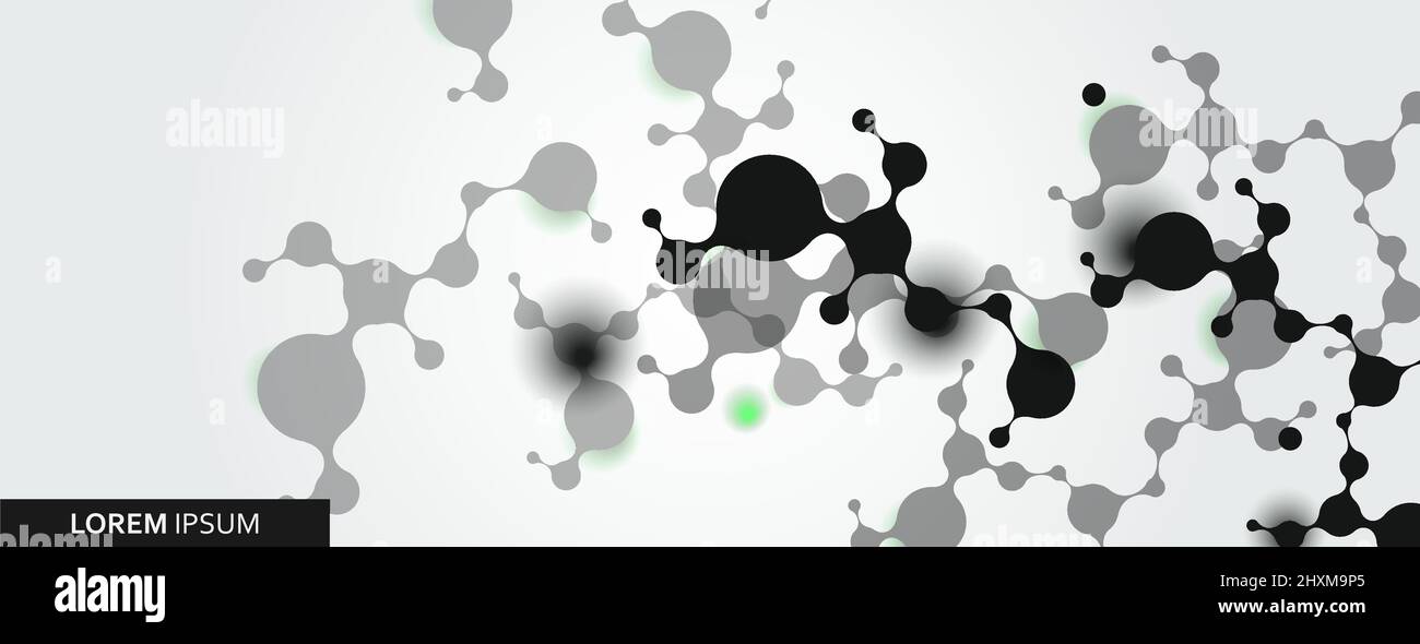 Vector illustration with molecules connection pattern on simple banner ...