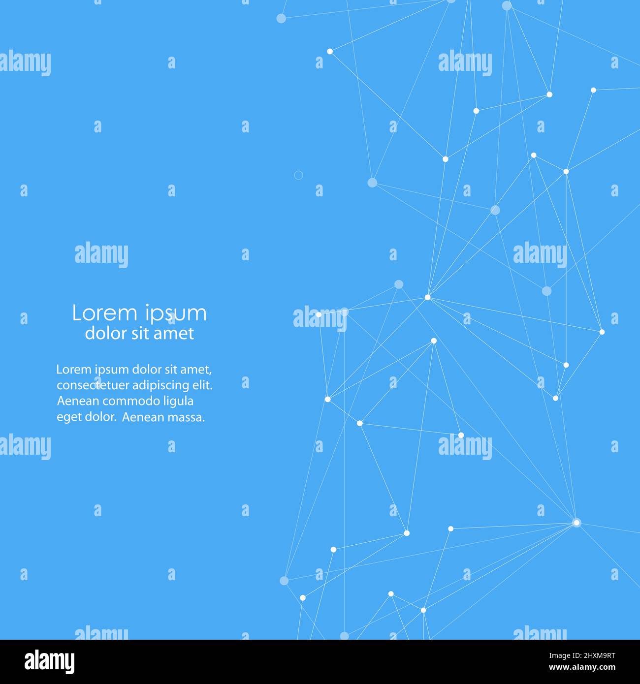 Geometric Abstract Background With Connected White Lines Polygonal Structure For Molecule And