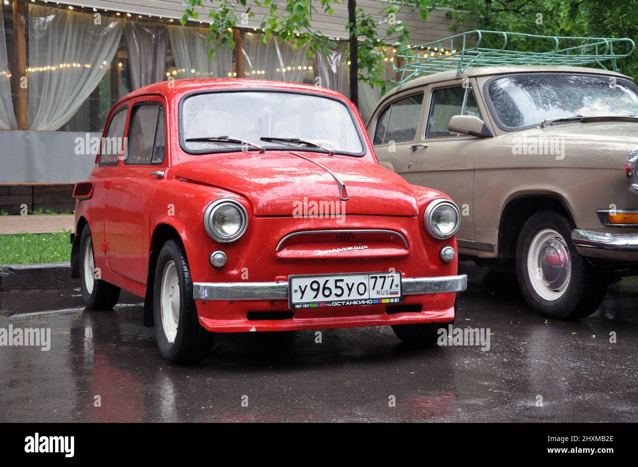 Moscow, Russia - May 20, 2018: The Soviet car ZAZ Zaporozhets is a ...