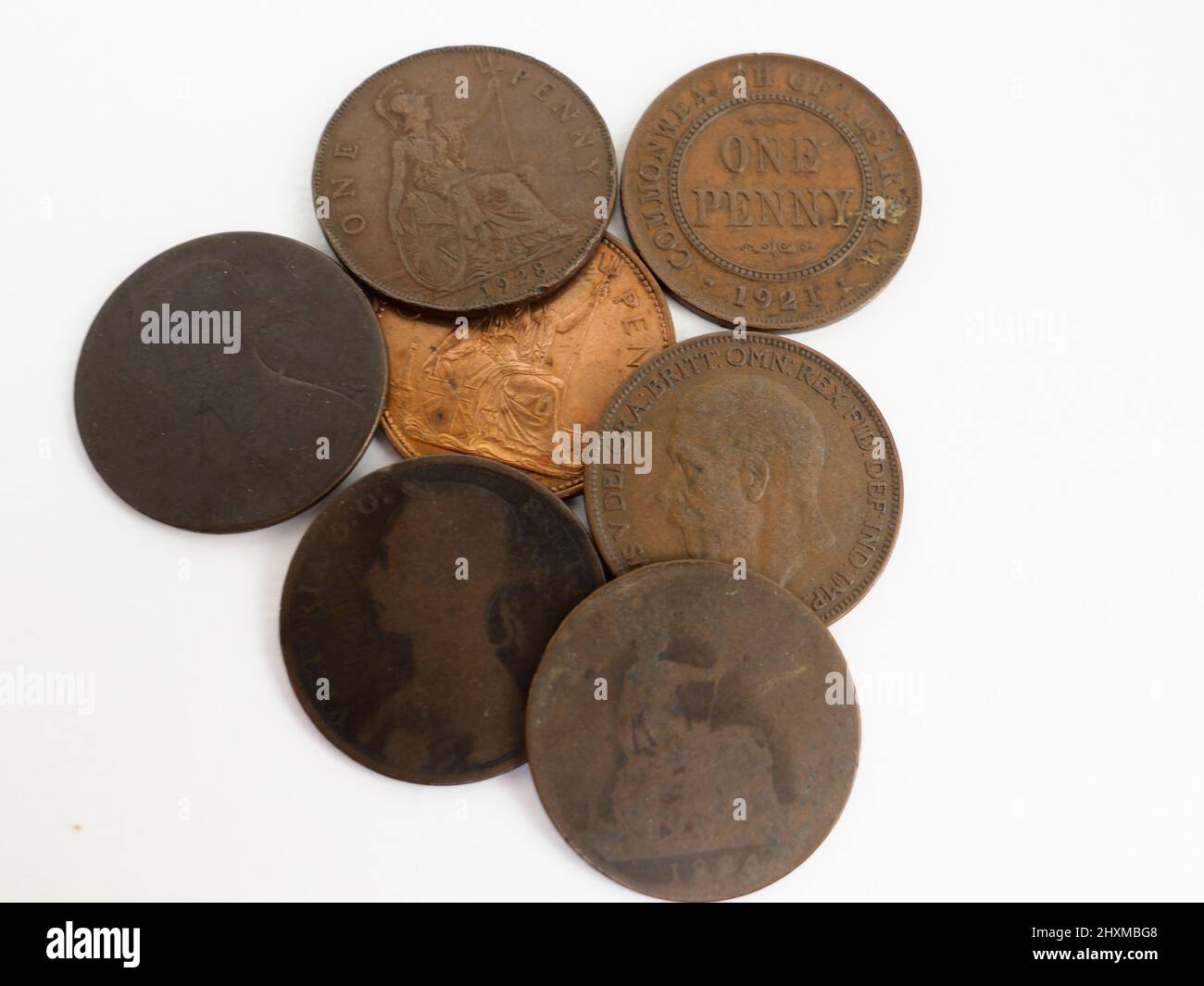 Large copper cents UK and Cannada Stock Photo - Alamy
