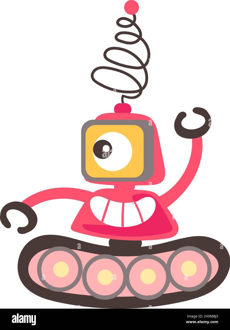 Funny red robot. Child bot cartoon toy Stock Vector Image & Art - Alamy