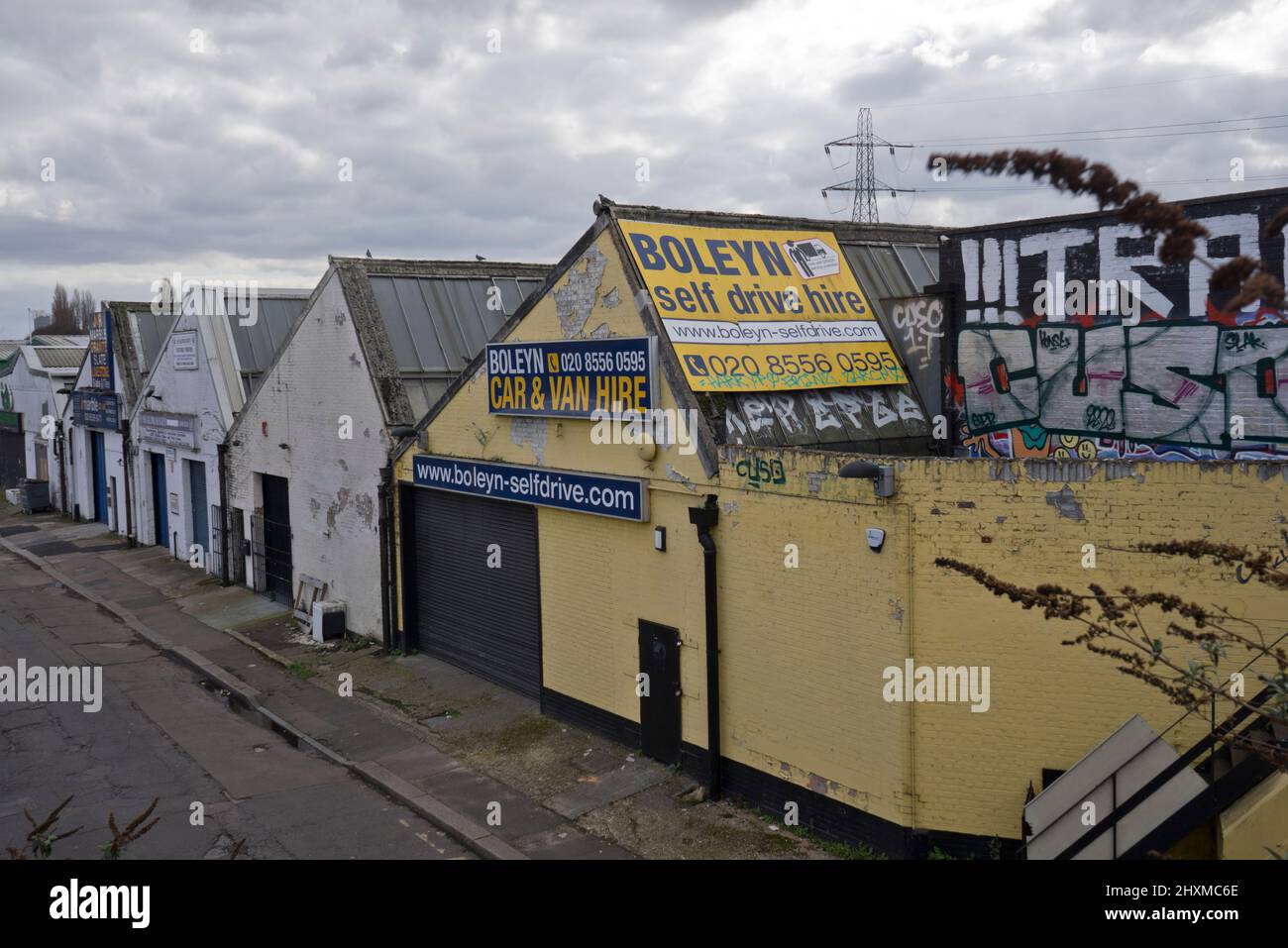 Run-down light industrial buildings in east London; England; UK Stock ...