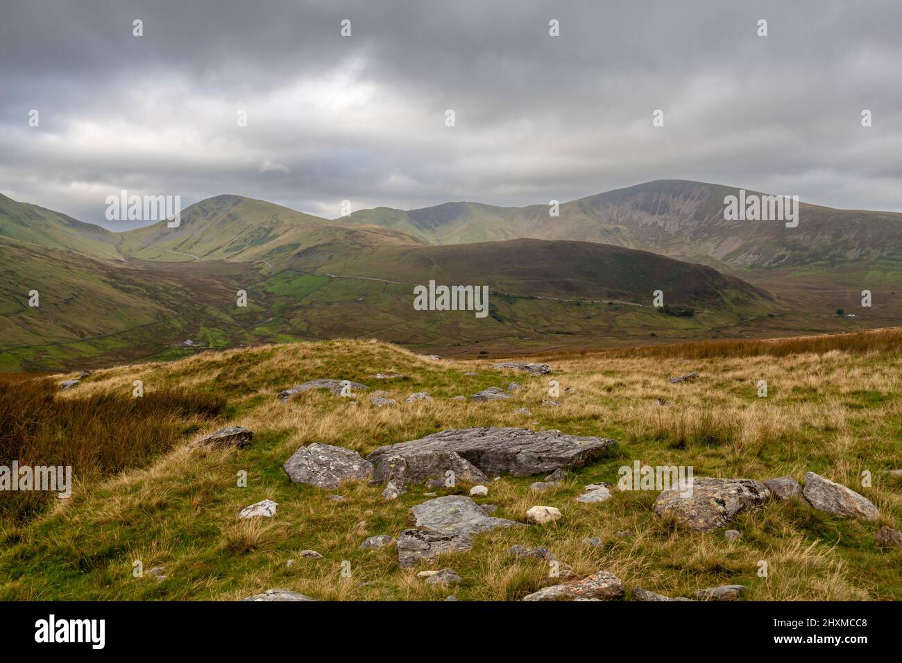 Moel Eilio veiwed from Halfway House on the Llanberis track on Snowdon ...