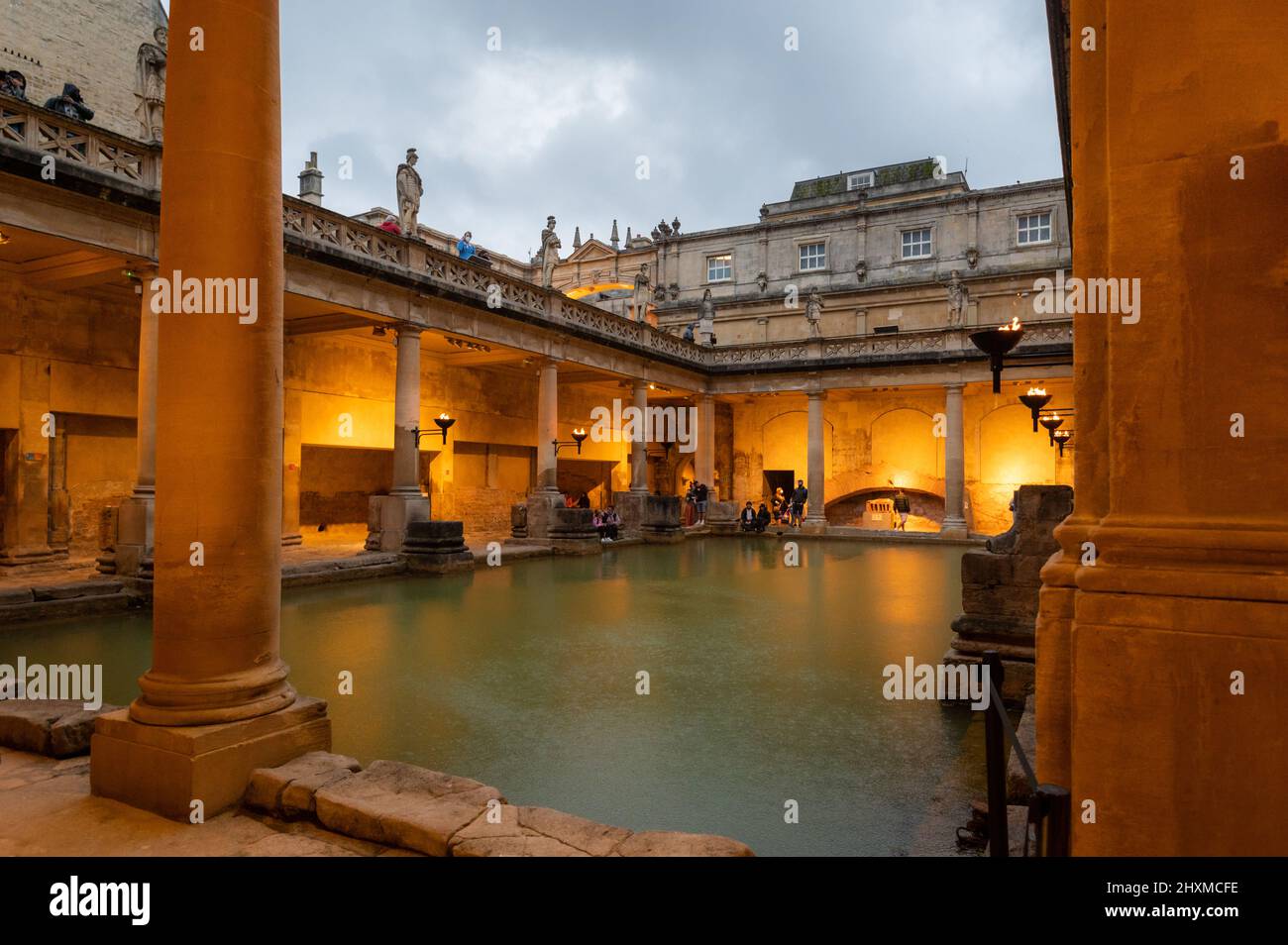City of Bath, UK. 07-08-2021. Evening sightseeing of restored in ...